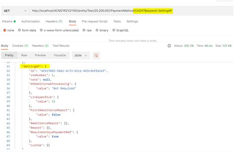 Can I Get Payment Method In Setting For UseInAp Section Through Rest API In Acumatica ERP