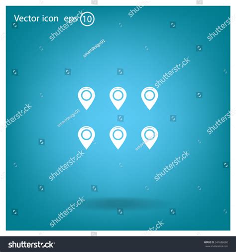 Set Six Round Colorful Map Pointers Stock Vector Royalty Free 341688680 Shutterstock