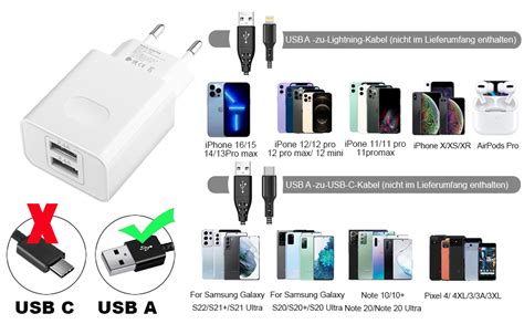 12w Chargeur Secteur Prise Multiple Usb 2 Ports Universel Chargeur Mural 5v 24a Max