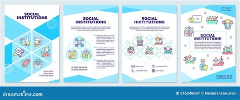 Social Institutions Brochure Template Stock Vector Illustration Of