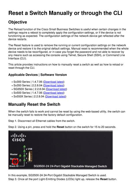Smb5559 How To Manually Reload Or Reset A Switch Through The Command