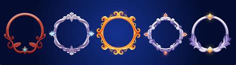 Ui 게임 레벨 버튼 또는 아바타 배지 프레임 아이콘 무료 벡터