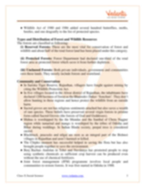 Solution Cbse Class 10 Geography Chapter 2 Notes Forest And Wildlife