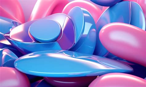 Premium Ai Image 3d Curved Acrylic Abstract Geometrical Shapes For A