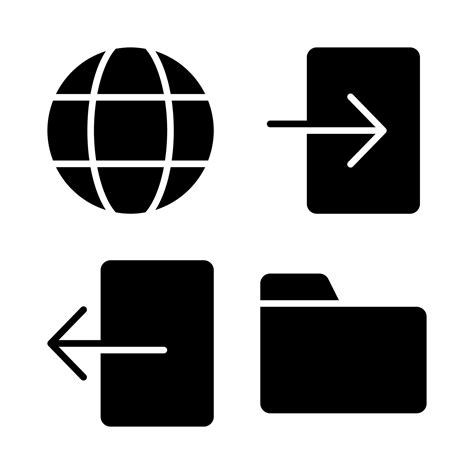 User Interface Icons Set Browser Login Logout Folder Perfect For
