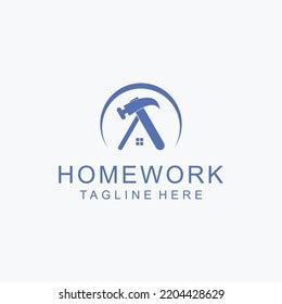 Homework Logo Design Icon Tamplate Stock Vector Royalty Free