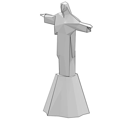 3d Papercraft Model Of Statue Of Christ The Redeemer In Rio De Janeiro