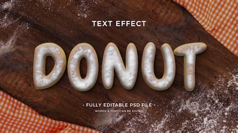 Premium Psd Donut Text Effect