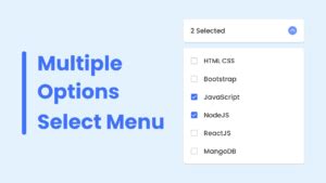Multiple Options Select Menu In Html Css Javascript