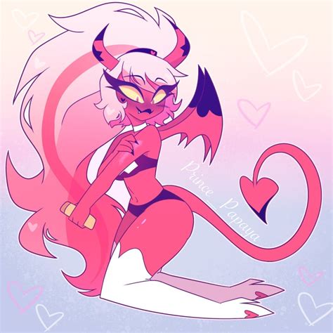 Rule 34 Bra Female Hair Up Helluva Boss Horns Imp Knee Boots Panties