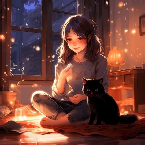 Premium Ai Image Cute Girl Study In Bedroom