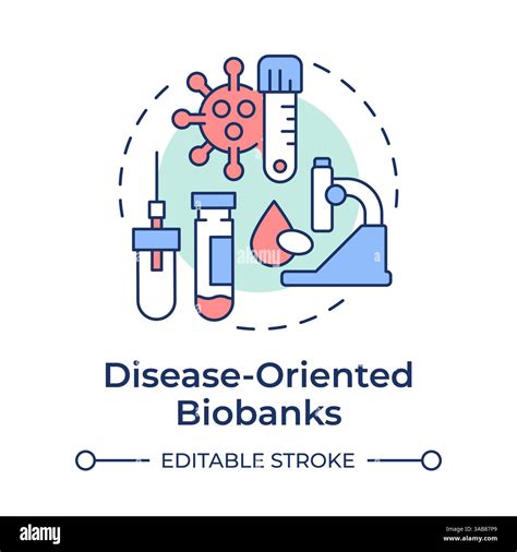 disease oriented biobanks multi color concept icon stock vector image
