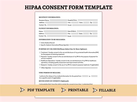 Free Printable Hipaa Release Form Pdf Printable Forms Free Online