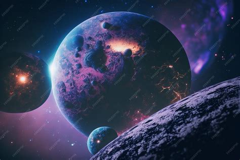 Premium Photo Space Scene With Planets And Stars Rendered In Unreal