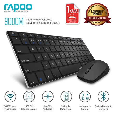 Rapoo M M Ultra Slim Wireless Keyboard And Mouse Set Bluetooth Multi Mode Shopee