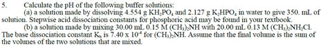 Solved Calculate The PH Of The Following Buffer Chegg