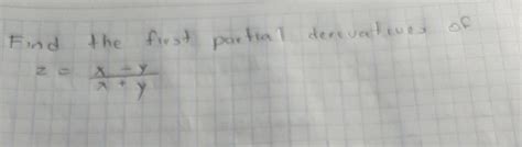 Solved Find The First Partial Derivatives Of Chegg