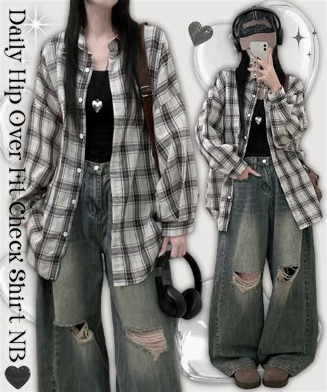 캐주얼힙박스핏색감추천 솔트벌룬오버핏체크셔츠남방5color 에이블리