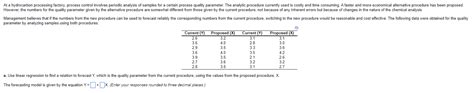 Solved Parameter By Analyzing Samples Using Both Procedures