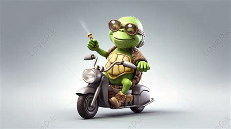 엄지손가락을 아래로 내리며 스쿠터를 타는 3d 거북이 놓칠 수 없는 재미있는 장면 타다 배경 만화 배경 만화 거북이 배경 이미지 Hd 타다 만화 만화 거북이