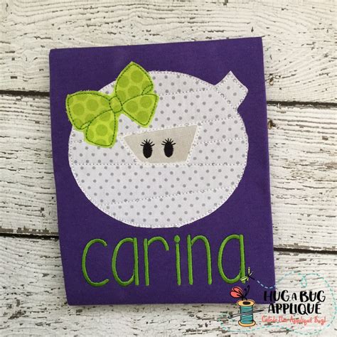 Mummy Girl Bean Stitch Applique Design Hug A Bug Applique
