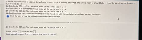 solved a simple random sample of size n ﻿is drawn from a