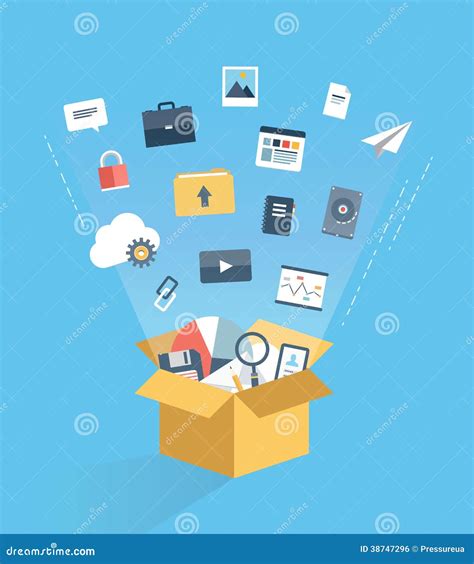 Cloud Computing Service Concept Illustration Stock Vector