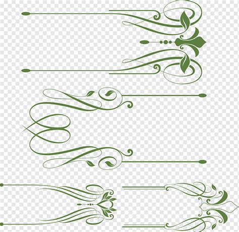 녹색 장식 코너 프레임 Png Pngwing