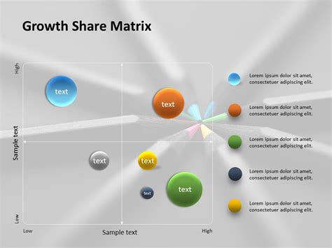 Gradient Bubble Growth Share Matrix In Gray Background Slide Template