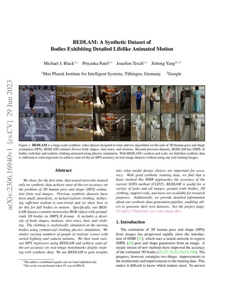 Bedlam A Synthetic Dataset Of Bodies Exhibiting Detailed Lifelike Animated Motion Deepai