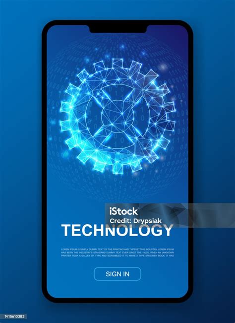 Ui Ux 디자인 템플릿에 대한 기어 3d 다각형 기호 모바일 앱 페이지 디자인을 위한 로우 폴리 기어 휠 일러스트레이션 산업 일러스트 개념 개발에 대한 스톡 벡터 아트 및