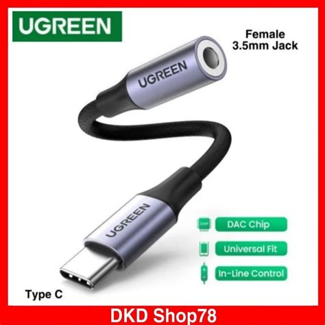 Jual Ugreen Tipe C Jack Kabel Adapter Konverter Usb Type C Female Mm Shopee Indonesia