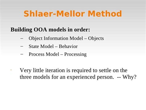 Shlaer Mellor Method