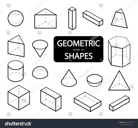 Set 3d Geometric Shapes Isometric Views Stock Vector Royalty Free 728613418 Shutterstock