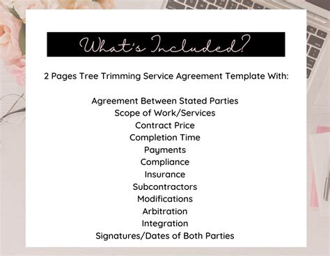 Editable Tree Trimming Contract Template Tree Removal Agreement Template Tree Service Contract