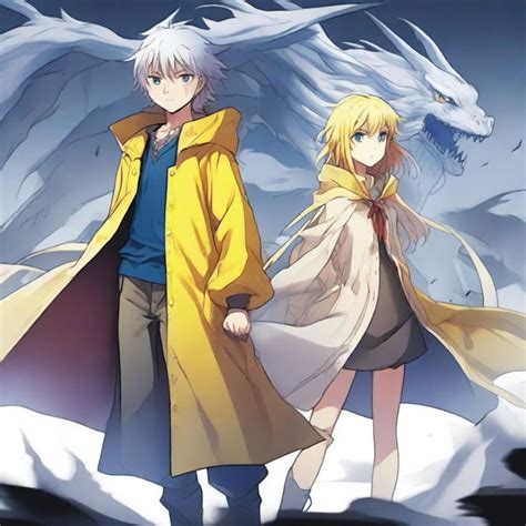 Chic Manga Girl In Yellow Raincoat