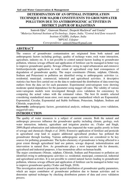 Pdf Determination Of An Optimal Interpolation Technique For Major