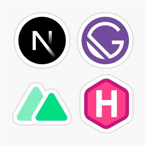 Nextjs Gatsby Nuxt Hugo 4x Sticker Pack Sticker For Sale By