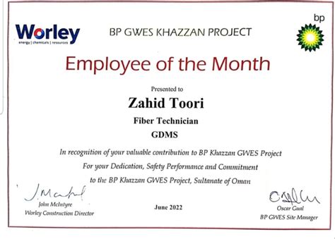 Zahid Hussain Toori On Linkedin Employee Of The Month Award