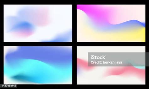 배경에 그라디언트 색상을 혼합하는 추상적 인 트렌디 한 세트 포스터 템플릿 커버 프리젠 테이션 웹 및 창조적 인 인쇄를위한 부드러운 미니멀리스트 색상 텍스처 0명에 대한