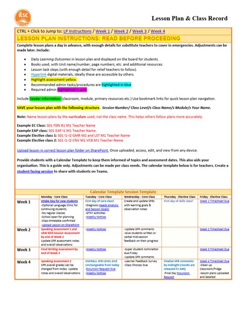 00 2024 Lesson Plan Template Pdf Lesson Plan Teachers