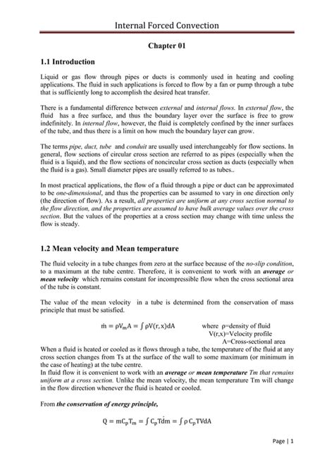 Internal Forced Convection Pdf Physics Science