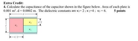 Solved Extra Credit Calculate The Capacitance Of The Chegg