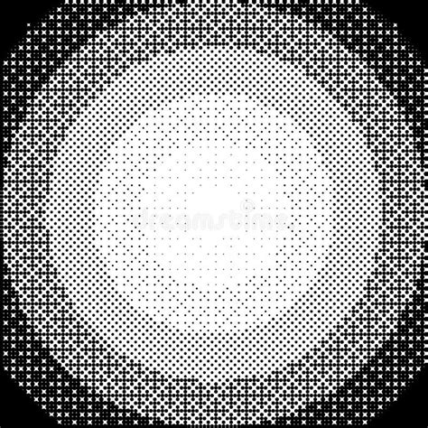 Radial Pixelated Gradient Texture Black And White Dithered Round Gradation Stock Vector