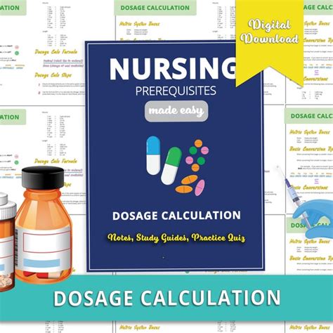Dosage Calculation Nursing Digital Etsy