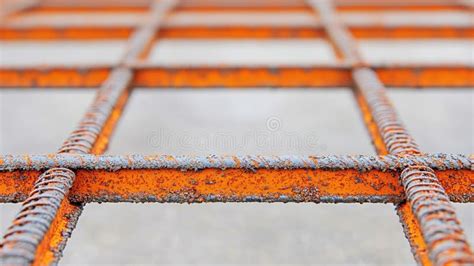 Rusty Rebar Mesh Close Up Construction Site Detail Stock Illustration Illustration Of Rusty