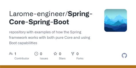 Github Larome Engineerspring Core Spring Boot Repository With