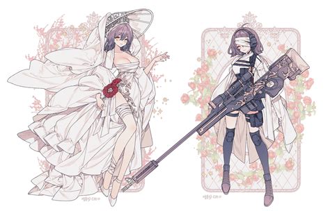 Lemon89h Original Black Footwear White Footwear 2girls Ahoge