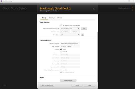 Blackmagic Cloud Dock Cloud Store Setup Main Screen Servethehome