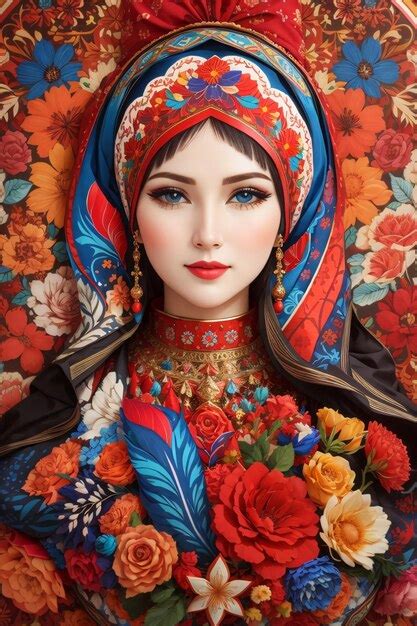 Premium Ai Image Russian Woman Vintage Illustration
